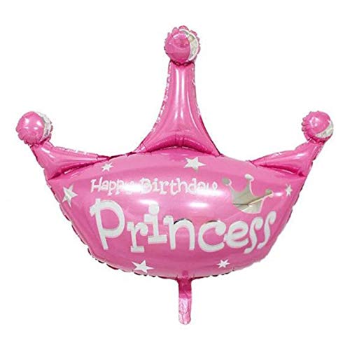 Happy Birthday Princess Pink Crown Foil Balloon | Birthday Party Decor ...