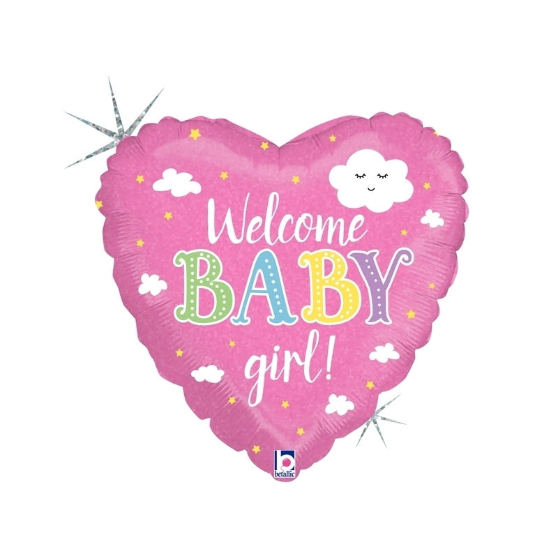 18” Welcome Baby Girl Pink Balloon l Baby Shower Balloons For Girls
