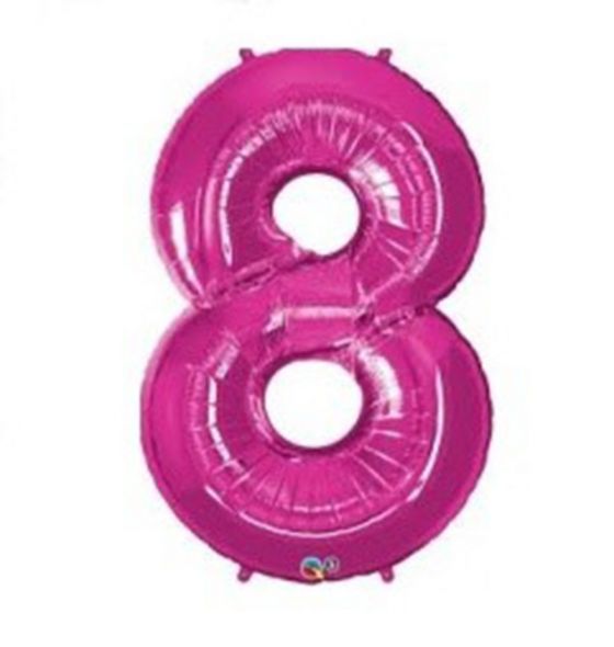 Magenta Number 8 Balloon - 34inch