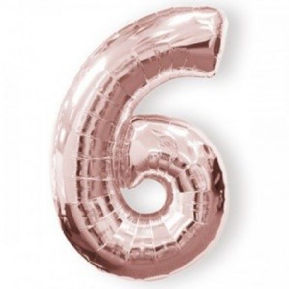 Rose Gold Number 6 Balloon - 34inch